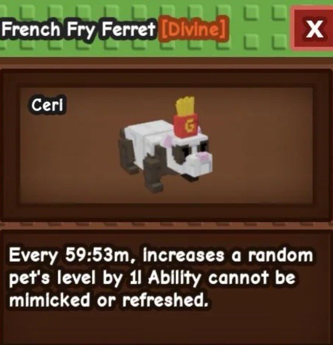 FRENCH FRY FERRET - GROW A GARDEN | eBay