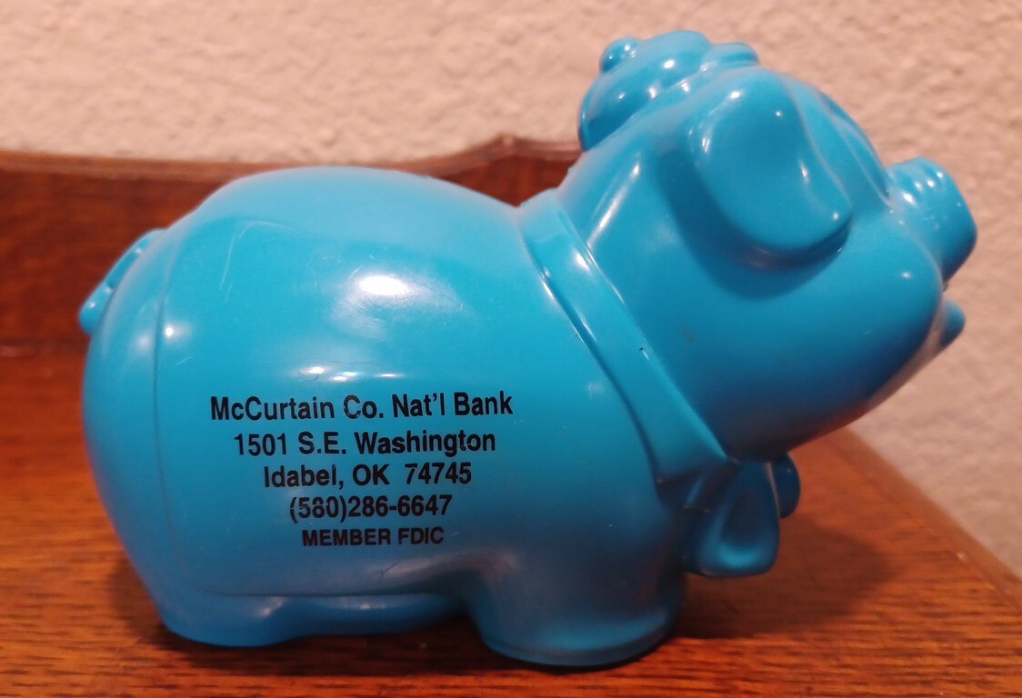 Vintage McCurtain Co Nat'l Bank Pig Bank, Idabel, OK | eBay