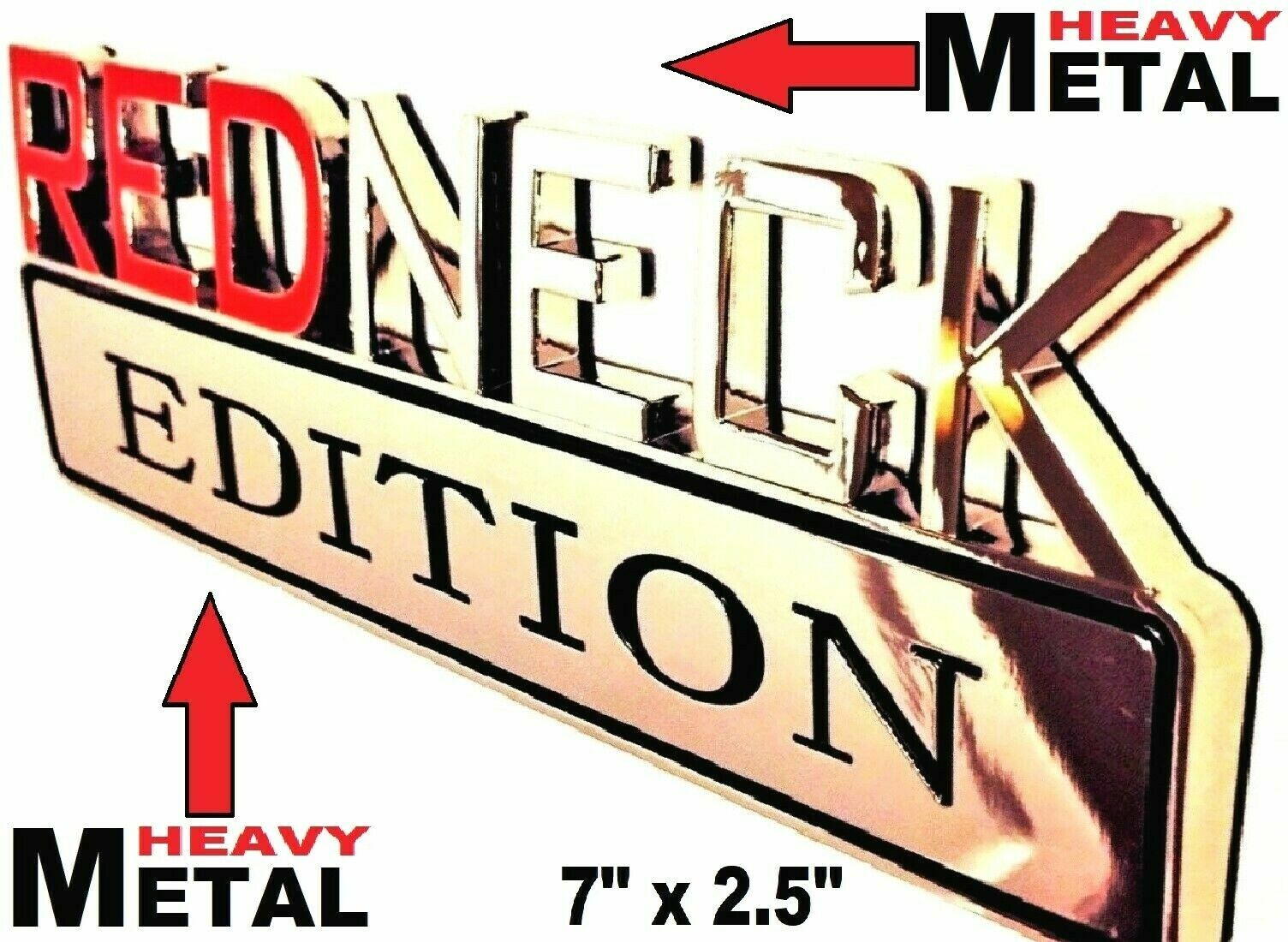 METAL Redneck Edition Emblem HIGHEST QUALITY ON EBAY Ford Bumper Decal ...