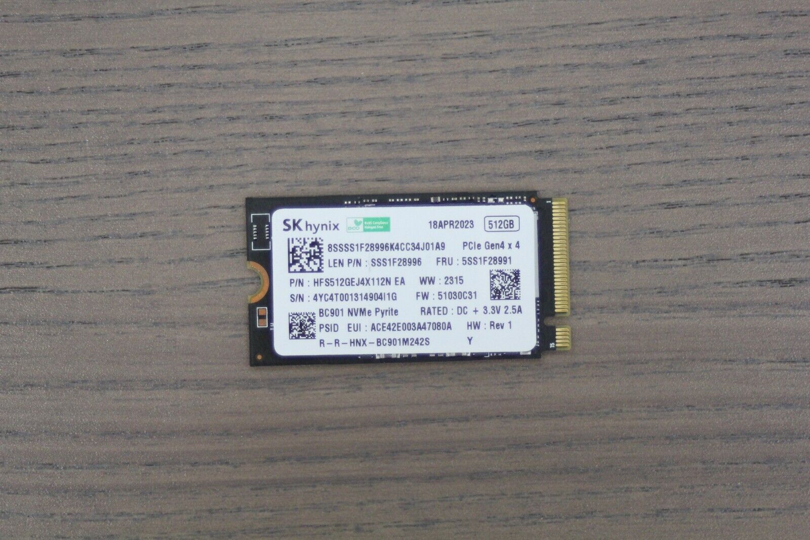 SK Hynix BC901 512GB M.2 2242 PCIe Gen4x 4 NVMe SSD - HFS512GEJ4X112N ...
