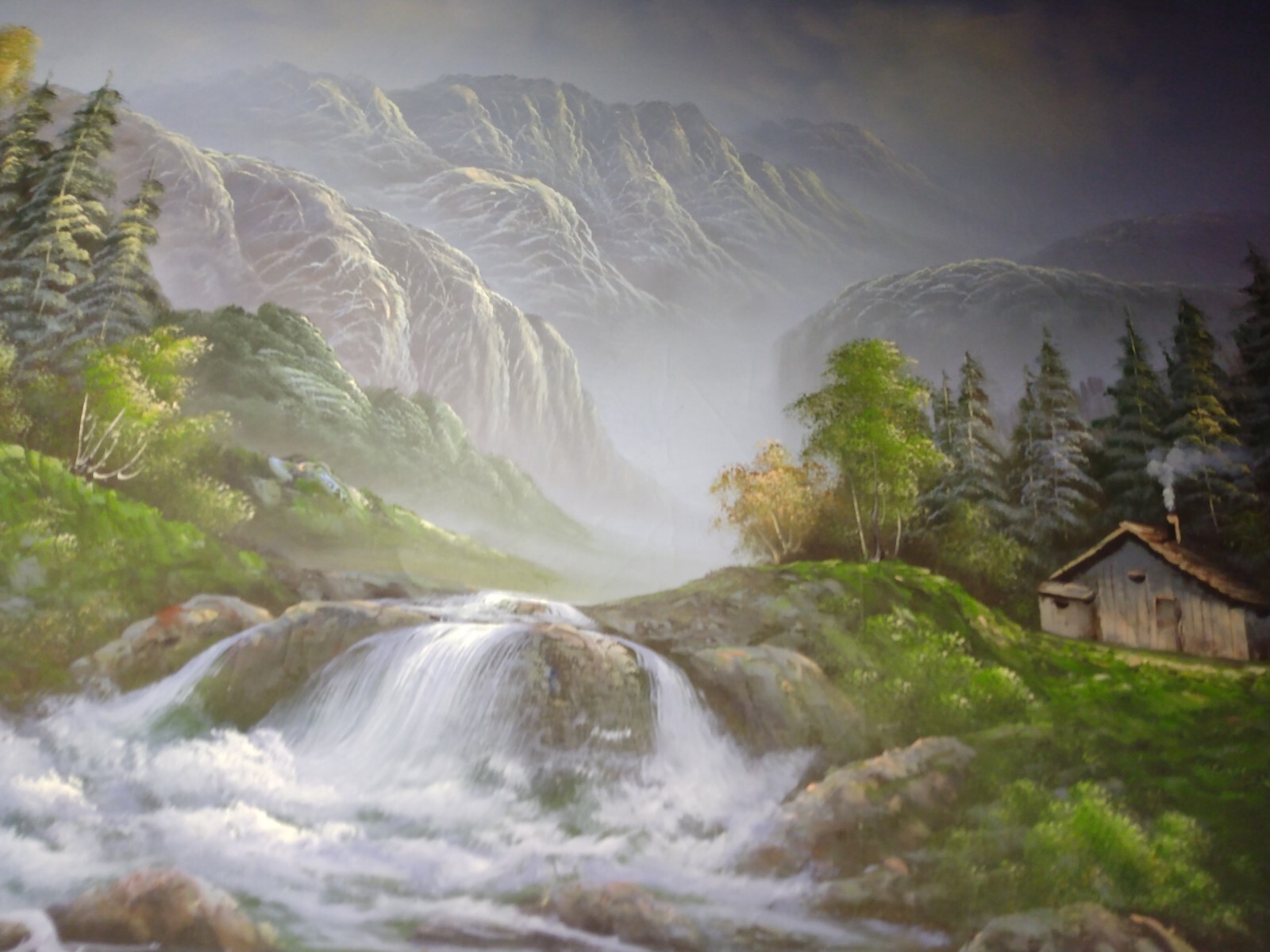 R Boren Oil Painting Landscape Valley Cabin NO Frame Canvas Large, | eBay