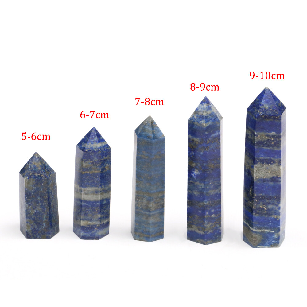 Natural Lapis Lazuli Quartz Stone Obelisk Healing Crystal Point Wand ...