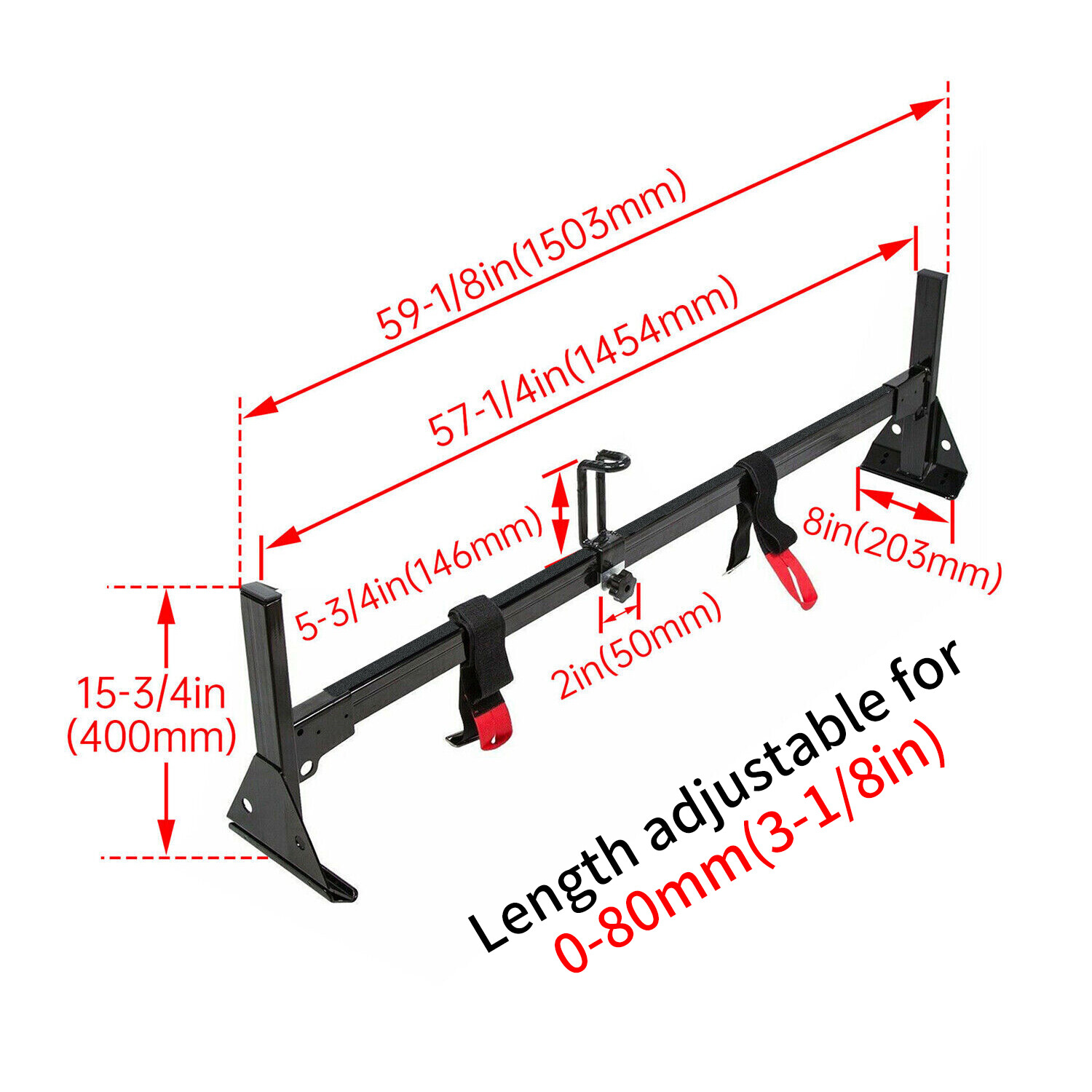 Ladder Roof Racks Steel Black Rack For Chevy Express Fullsize Van 3 bar ...