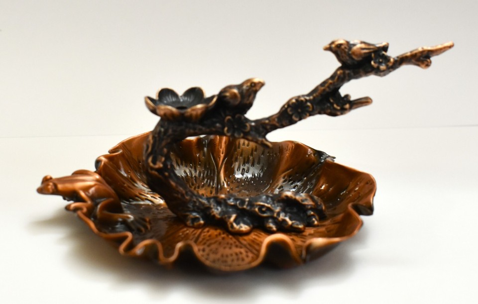 Chinese Rich Prosperous Lotus Incense Burner Censer, Tray Handmade Moon ...