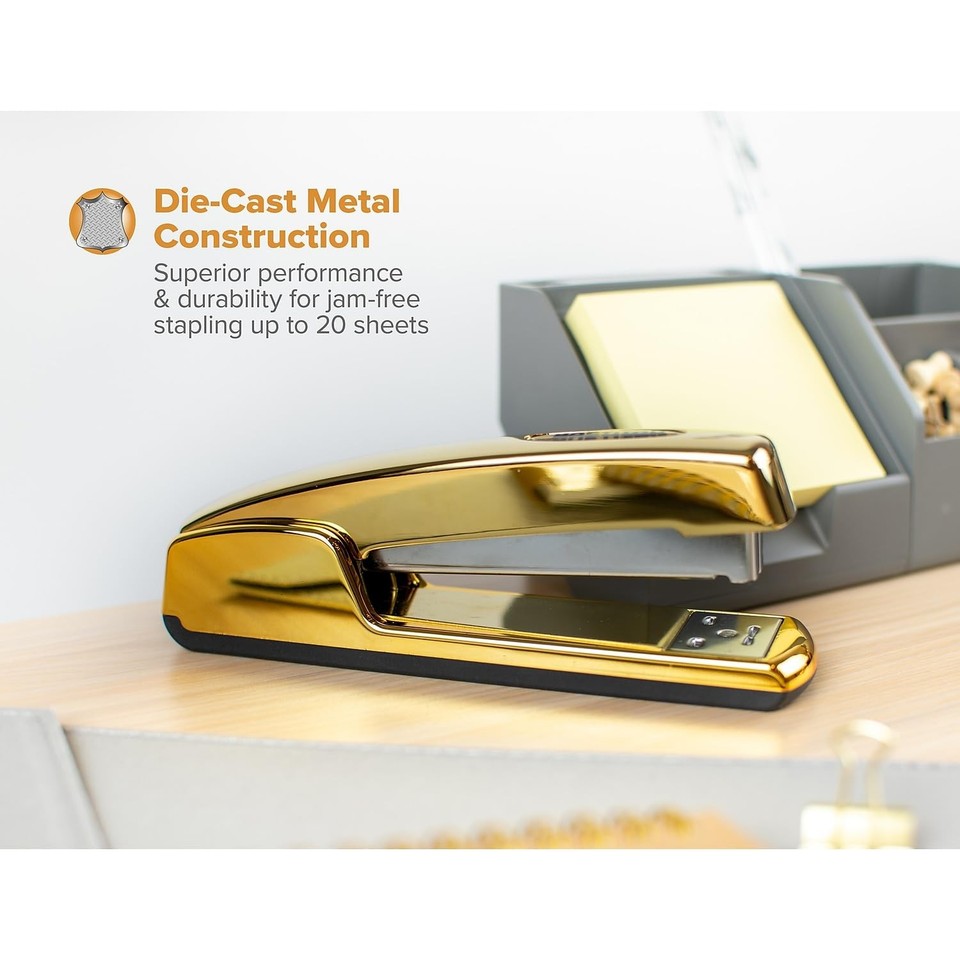 Bostitch Metallic Gold Stapler Durable Design No Jam Technology Dual ...