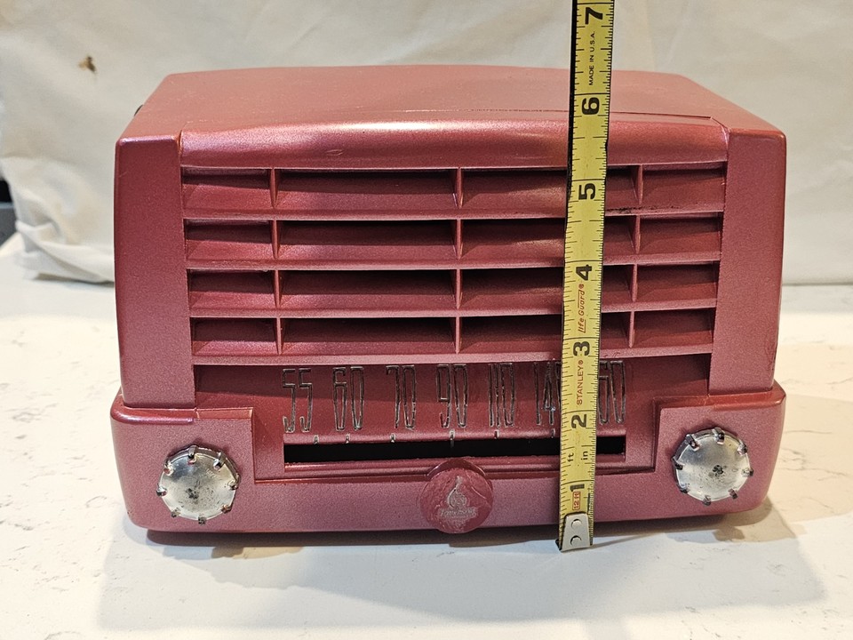 Vintage Red Emerson Bakelite Tube Radio 700028 F182 Nonworking For ...