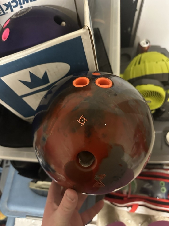 STORM ABSOLUTE POWER - 15lbs Used Bowling Ball Double Drill In Thumb ...