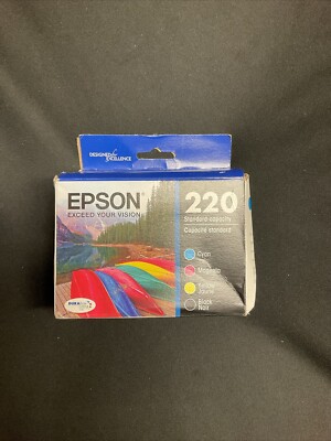Epson 220 Black Cyan Magenta Yellow Ink Set | eBay