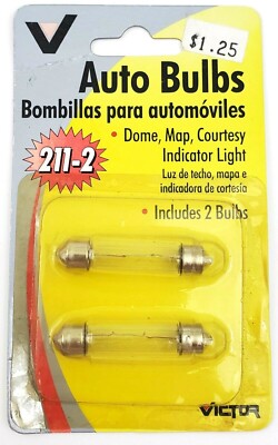 Victor 02112-8 Pack of 2 Automotive Bulbs 211-2 Dome/Map/Courtesy Lamps ...