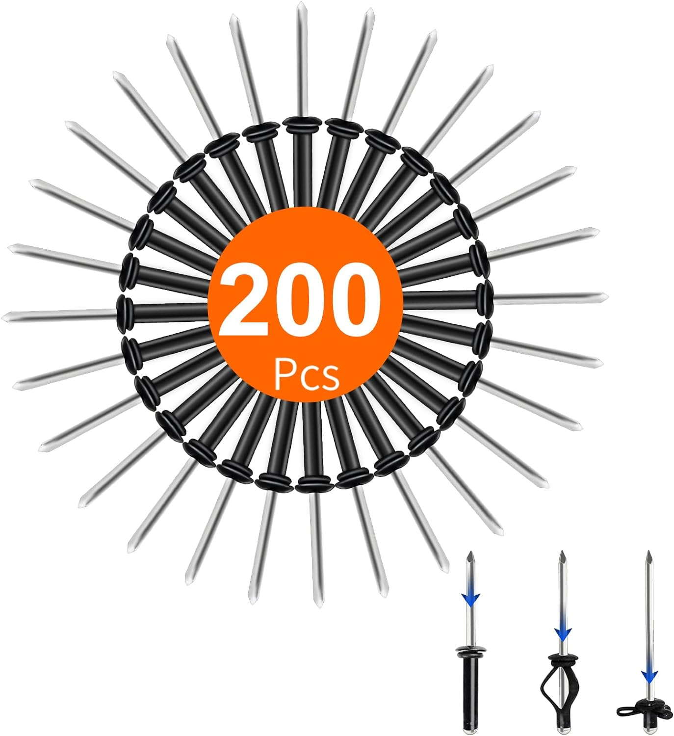 3/16" X 1" Tri Grip Rivets - 200PCS - Tri-Fold Marine Aluminum Pop ...