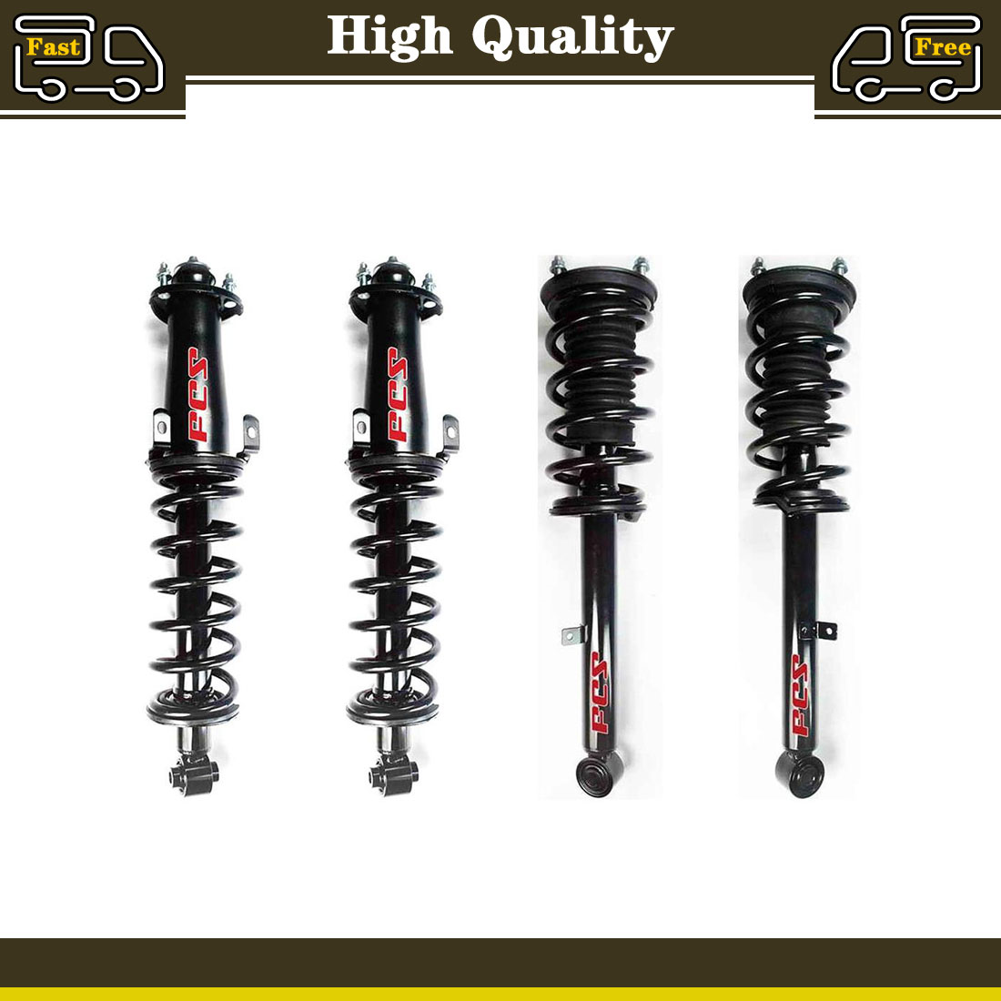 2 Front & 2 Rear Complete Strut & Coil Spring Set FCS For Lexus IS250 ...