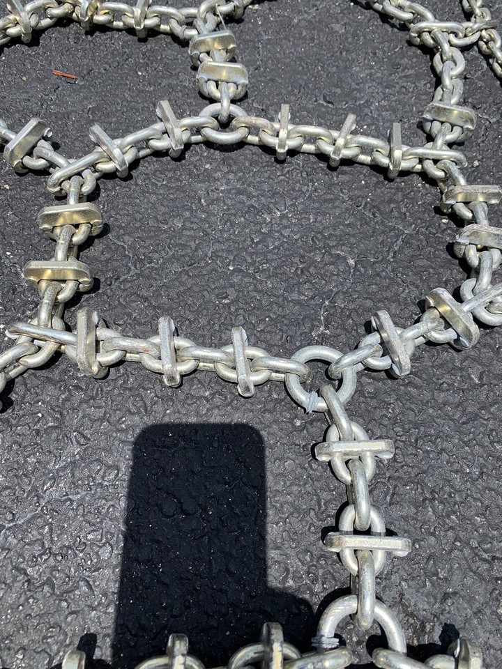 *2 CHAINS* 19.5L-24 BACKHOE LOADER OTR SNOW ICE MUD TIRE CHAINS RUD ...