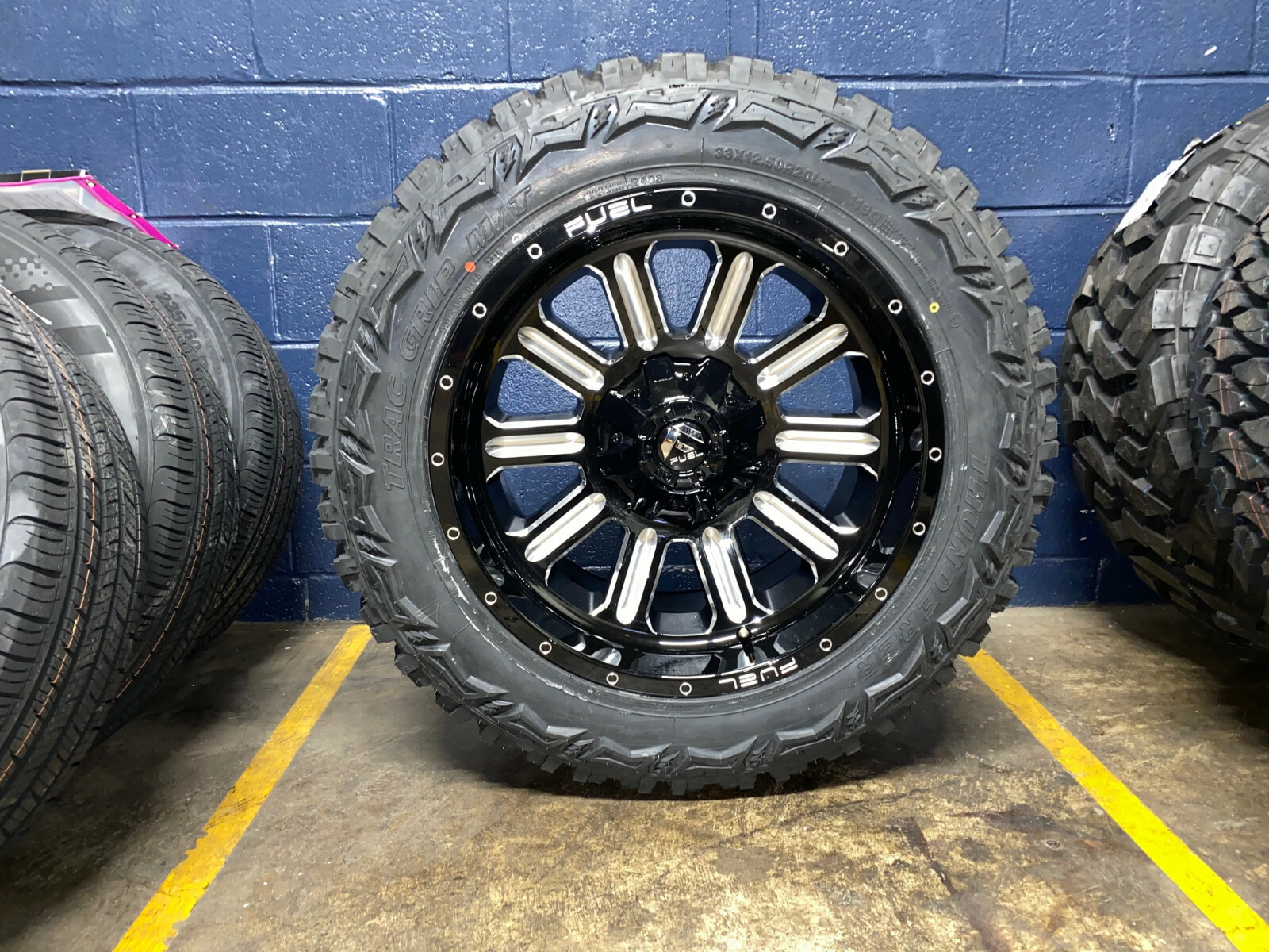 20x10 Fuel Hardline 33" MT Wheels Rims Tires Package 8x180 GMC Sierra ...