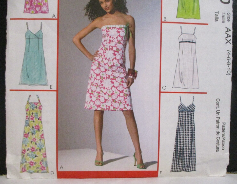 McCall's Pattern 4440 Misses Fitted Dress Two Lengths Size AAX (4-6-8 ...