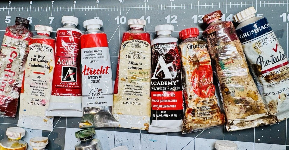 Large Lot Of 34 Oil Paint Windsor Newton Grumbacher Lukas Sennelier ...