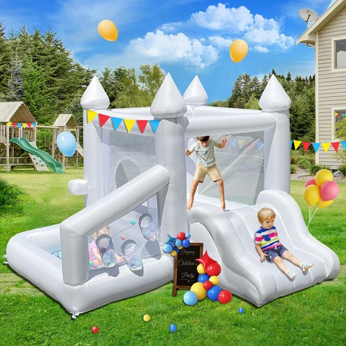 White Bounce House,Inflatable Indoor Bounce House for Kids 3-6 with ...