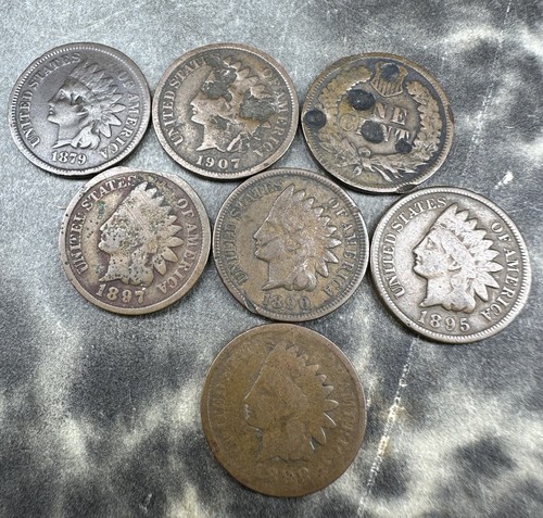 Lot Of 7 Indian Head Cent Penny With Errors 1888/7 ? From Old ...
