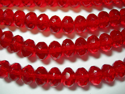 25 Ruby Red Czech Glass Rondelle Beads 8x6mm | eBay