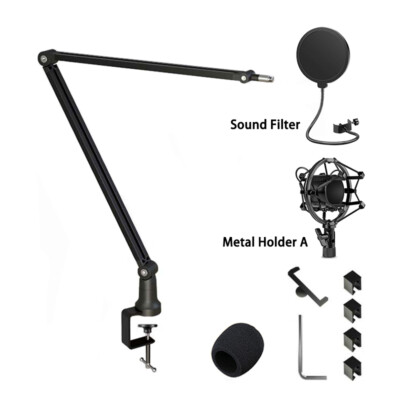Microphone Suspension Stand Scissor Boom Arm for Professional Podcast ...