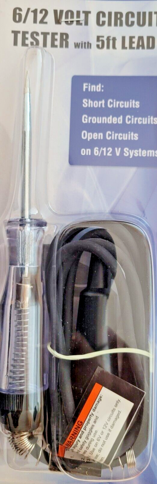 6 / 12 Volt Circuit Tester 5 Ft Lead Find Shorts Grounds Auto Fuse ...