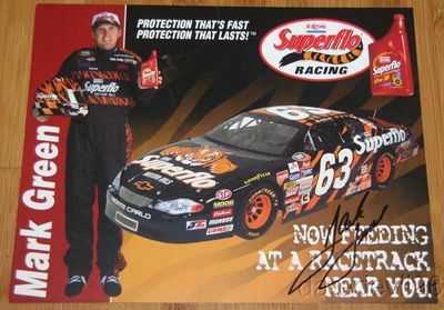 2000 Mark Green signed Exxon Superflo Chevy Monte Carlo NASCAR Busch ...