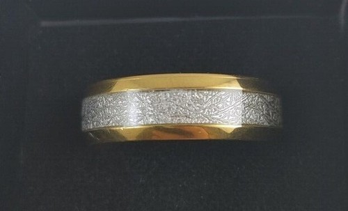 Gold Tungsten Carbide Meteorite Wedding Band Ring Meteor | eBay