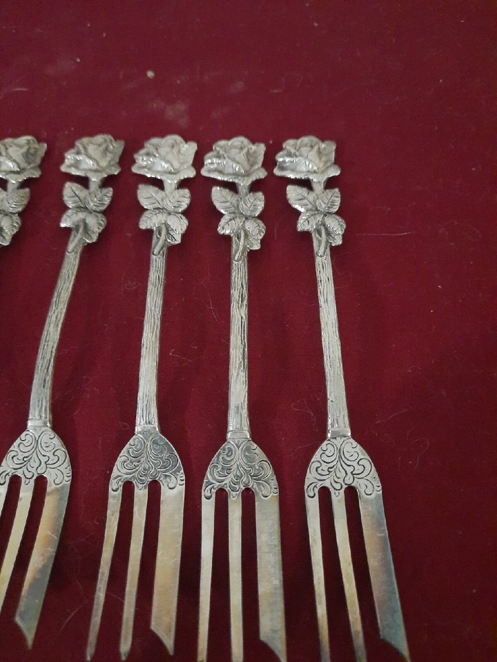 Christoph Widmann 835 Silver Kitchen Fork Set Hildesheim Rose Set Of 6 74.8g | eBay.de
