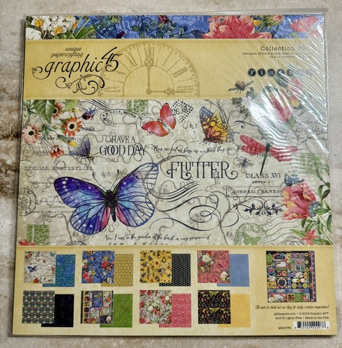 Graphic 45 **FLUTTER** 12x12 COLLECTION PACK Double-Sided w/Stickers ...