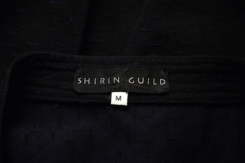SHIRIN GUILD Black 100% Wool B/D Jacket with Subtle Navy Embroidery Sz ...