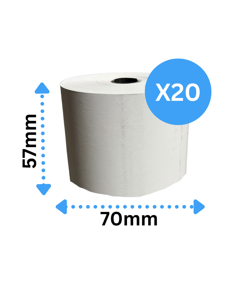 57 x 70mm Till Roll Thermal (Box Of 20) PayPoint Machine, BPA Free ...