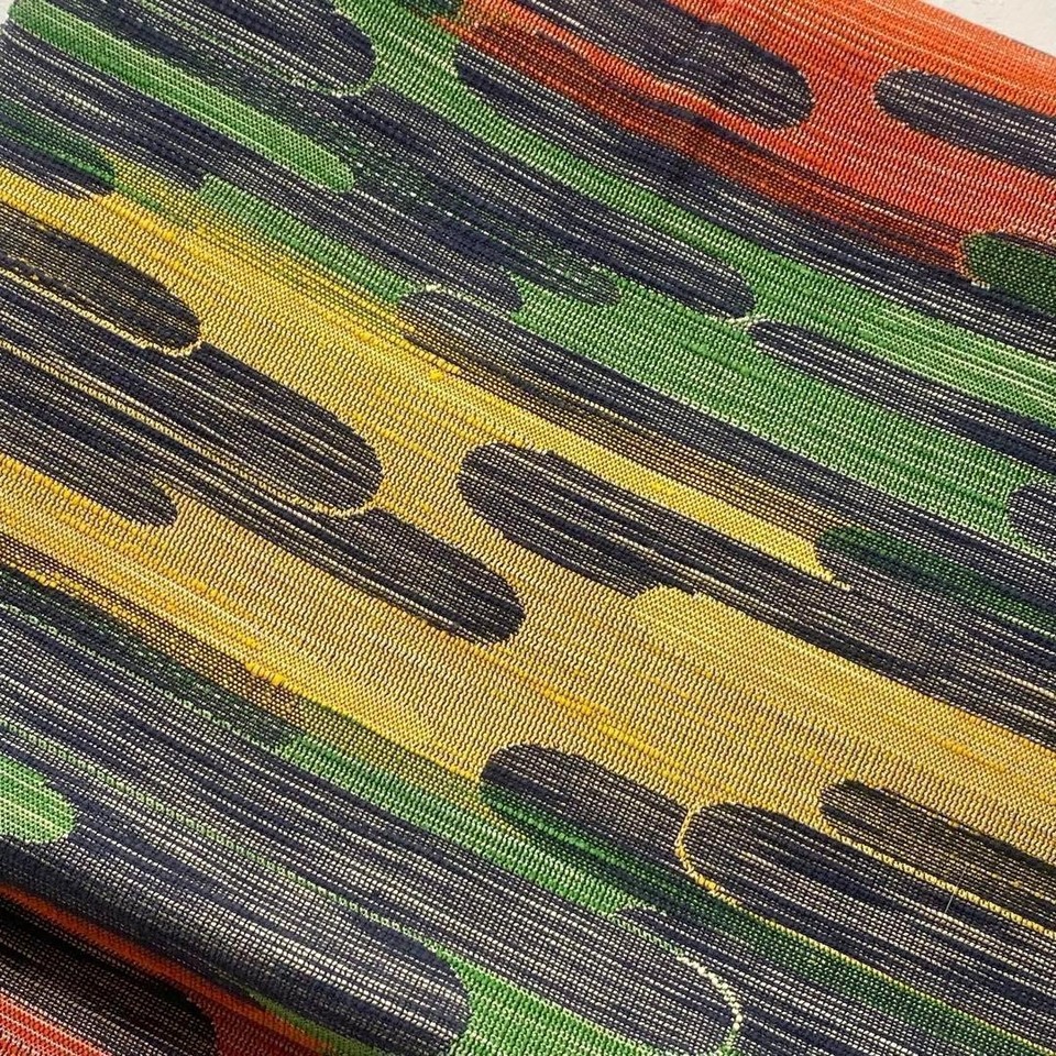 Nagoya Obi Opening Nagoya Tsumugi Tsumugi Striped Pattern Haze Pattern ...