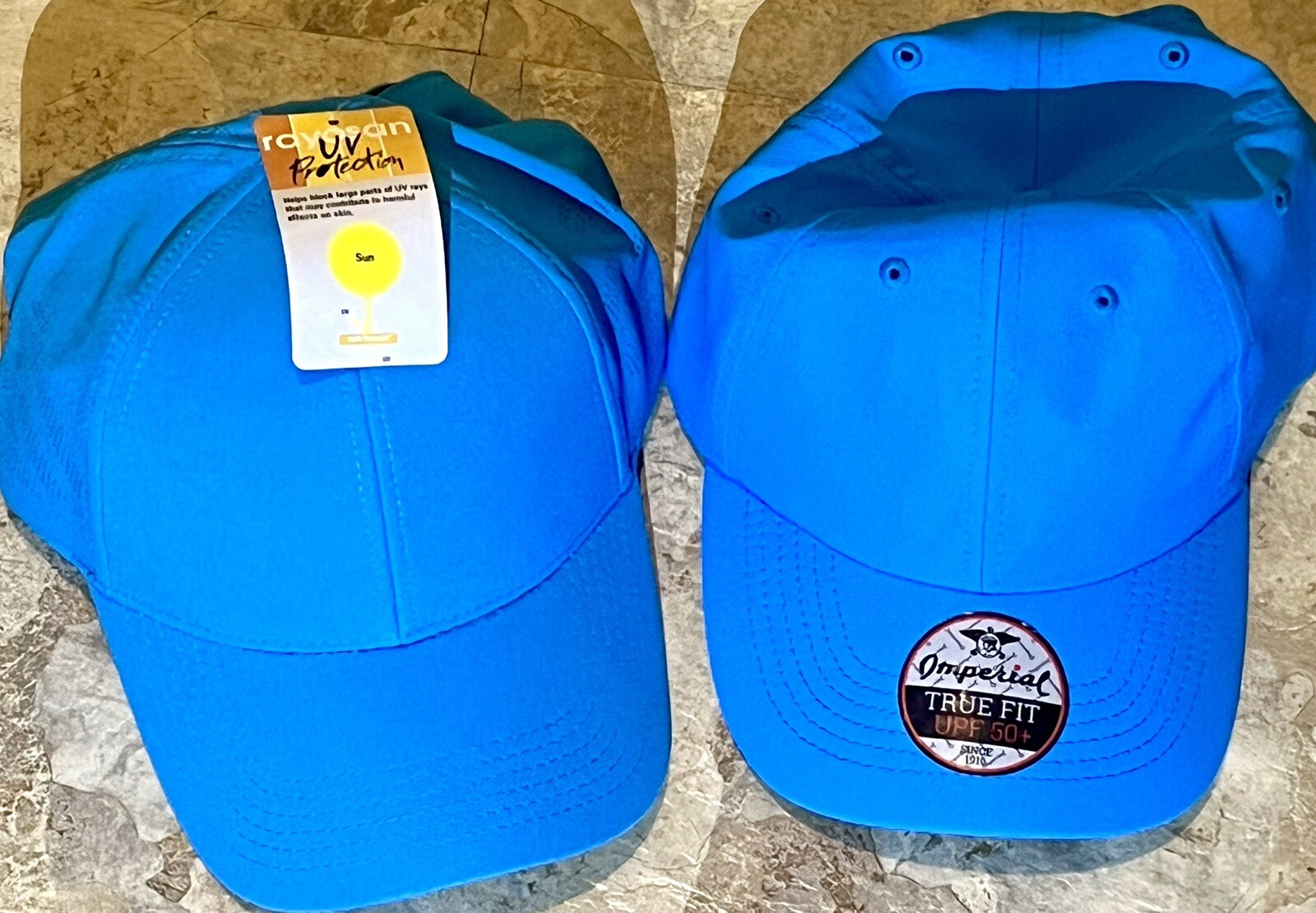 NEW ADAMS & IMPERIAL True Fit UPF 50 GOLF HATS NWT Royal Blue sun ...