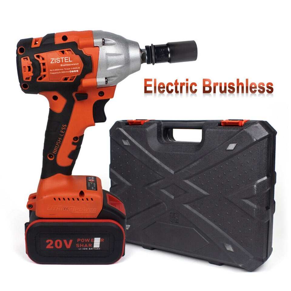1/2'' Driver Cordless Electric Impact Wrench Gun 520Nm High Torque ...