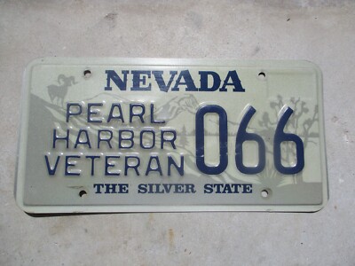 Nevada Pearl Harbor Veteran license plate # 66 | eBay