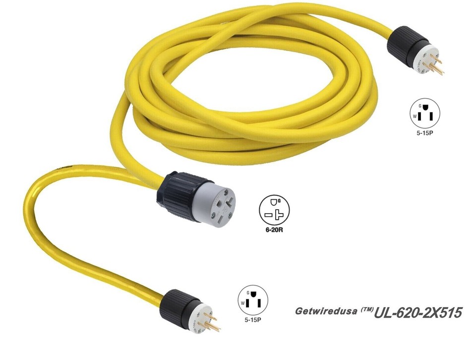 110/125V to 220/250V ADAPTER 6-20R RECEPTACLE POWER CONVERTER 5-15P | eBay