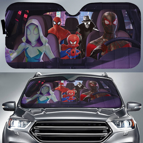 Spider-Man Across Spider Verse Superheroes Fans Car Windshield Sun ...