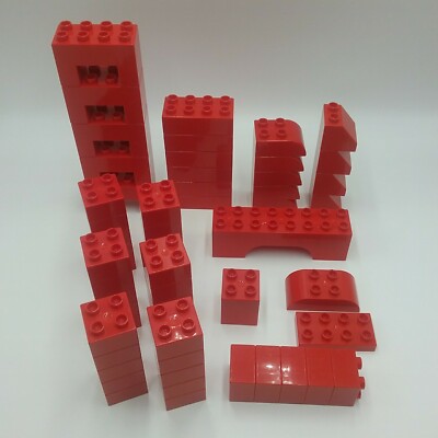 Duplo Red 2x4 2x2 2x8 Arch 2x4 Square Arch 2x4 Double Curve 2x3 Curve ...