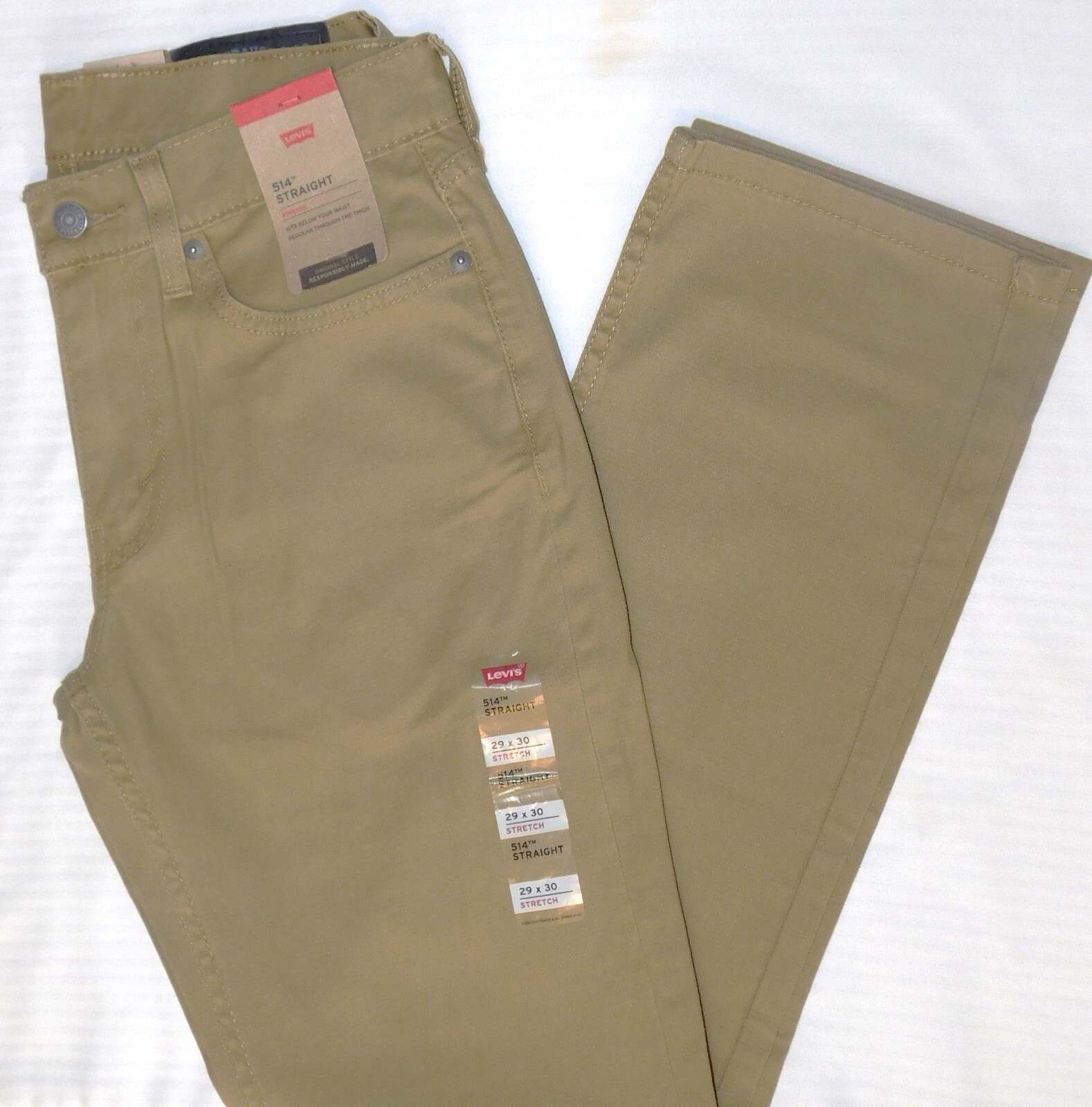 LEVIS 514 Straight Fit Jeans Stretch Midrise Regular through Thigh ...