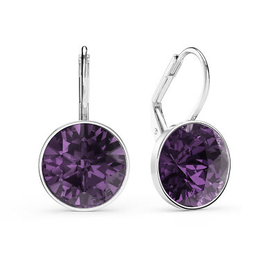 MYJS Bella Earrings With 6 Carat Iris Crystals Silver Plated | eBay Australia