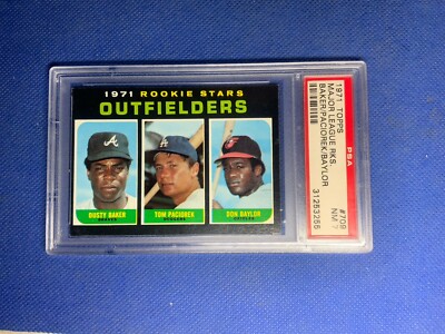 1971 Topps Rookie Stars Outfielders #709 SP HI# PSA 7 Dusty Baker Don ...