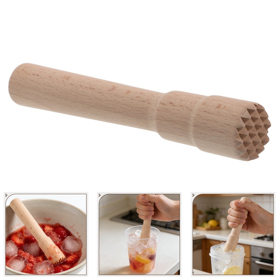 Wooden Muddler For Cocktails - 6.56 Inch Cocktail Muddler For Fruit ...