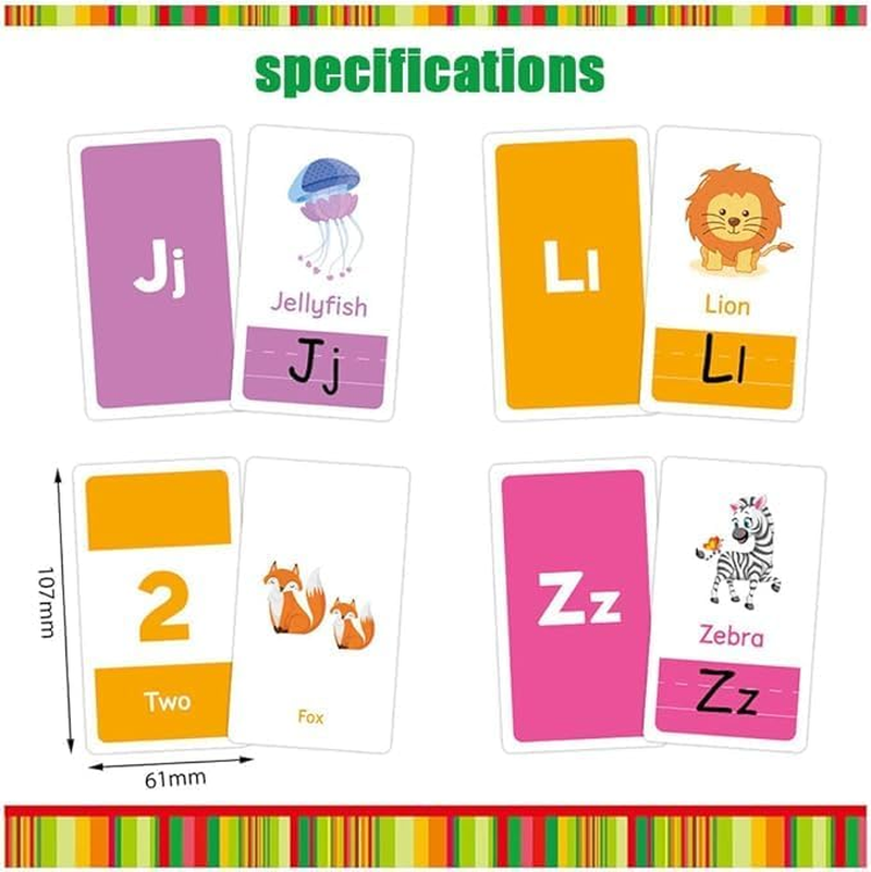 Early Learning Flash Cards Number Flash Cards Alphabet Flash Card 2-4 ...