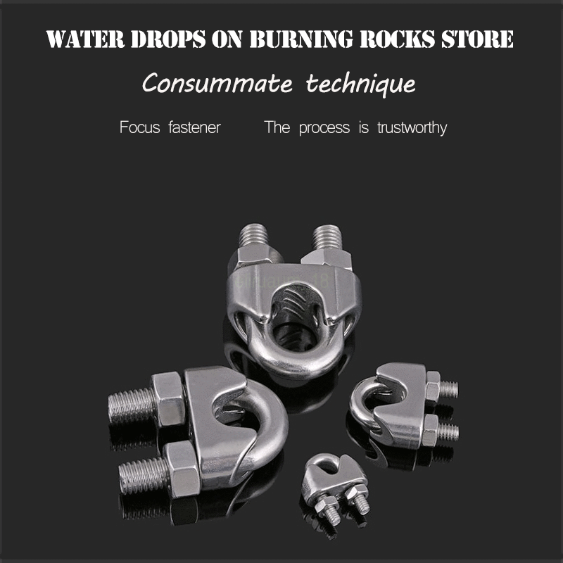 10PCS Wire Rope Grips Clamps U Bolts Fitting Cable Cord Tie Heavy Duty ...