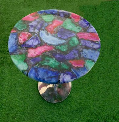 Center Mix Agate Sofa Table Top, Luxury Natural Agate Counter Top Table ...