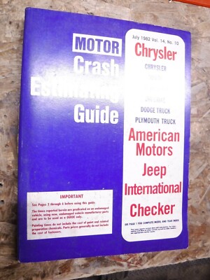 1976-1982 MOTOR CRASH ESTIMATING GUIDE CHRYSLER DODGE INTERNATIONAL ...