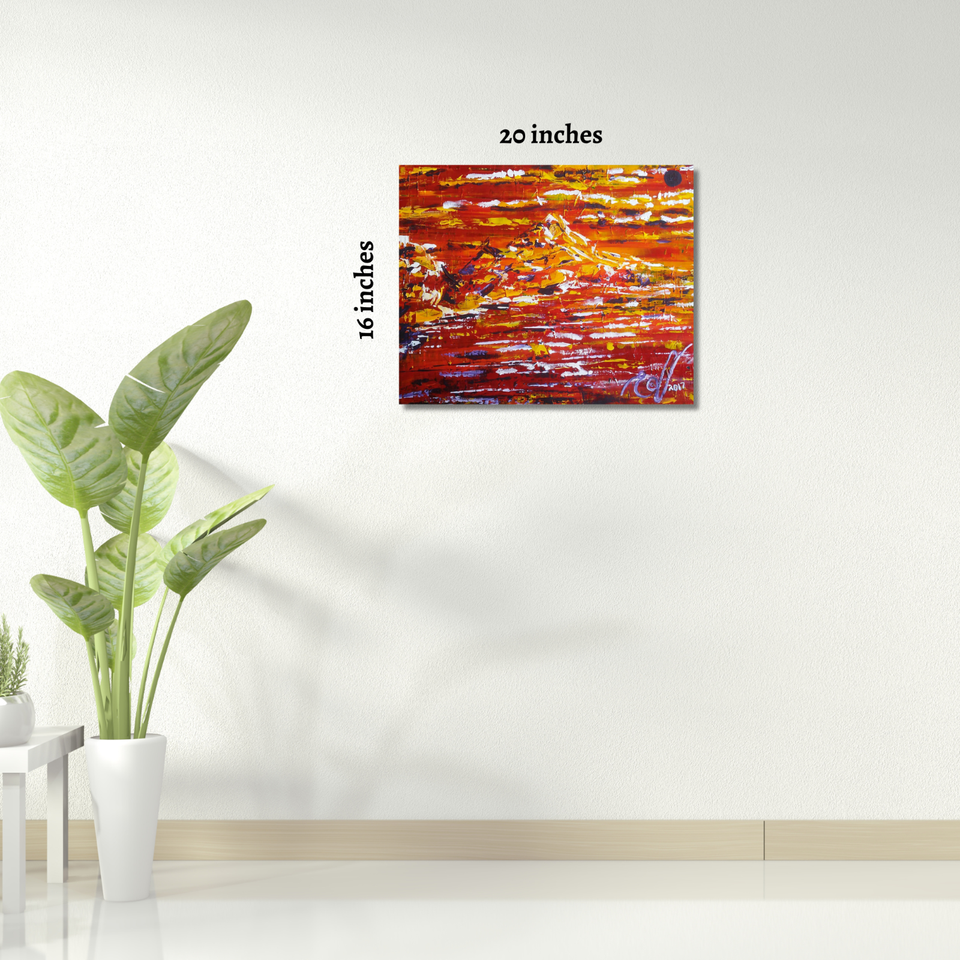 16 X 20 Abstract Art of a Mountainscape, Abstract Mountains, version 1 ...