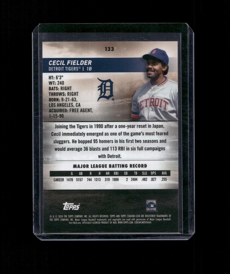 2024 Topps Stadium Club Chrome Cecil Fielder Pearl White Refractor /30 ...