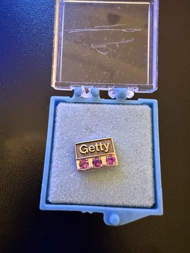 10K Yellow Gold Getty Gas Oil Co 3 Ruby Service Award Pin | eBay