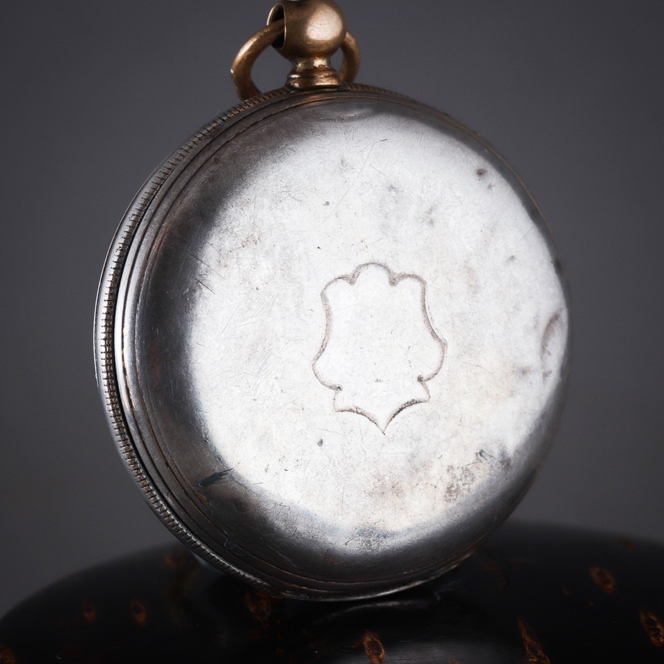 🇨🇭1880 Ornate Skeleton Lever Esc Key Wind Silver & 18k Gold Pltd Pocket ...