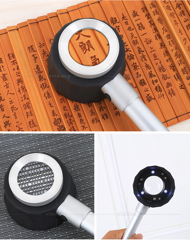 LED&UV Lighted 20X Handheld Magnifier with Scale Measuring Loupe for ...